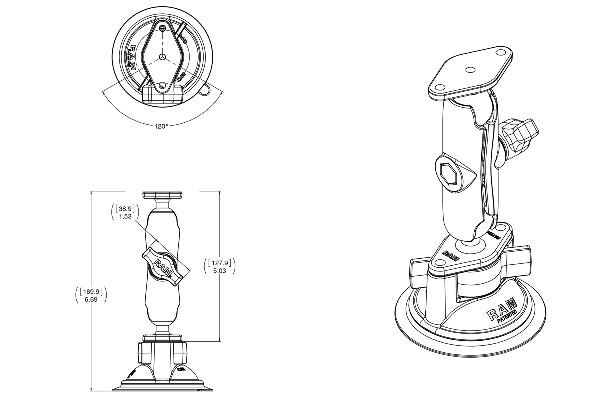 RAM-B-166U - RAM Suction Cup Twist Lock Base | Mounts Hong Kong